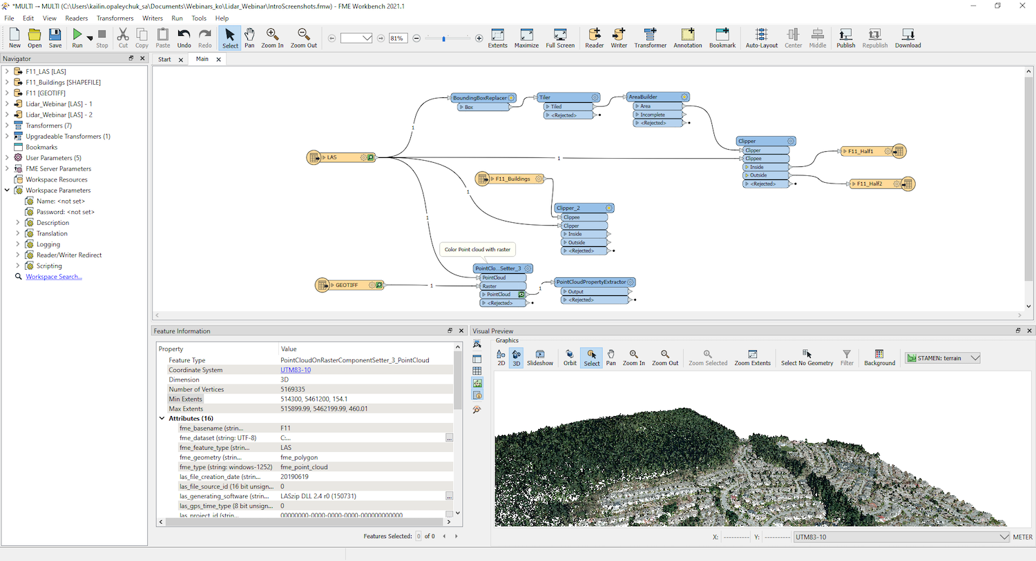 Top 4 LiDAR and Point Cloud processing workflows - FME by Safe Software